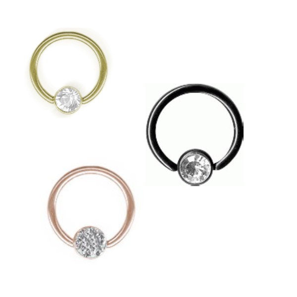 Smiley piercing uzdičky pod ret PVD Stone | piercingshop.cz